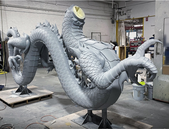 Bridgewater Studio Large Scale 3D Printing Dragon Sculptures